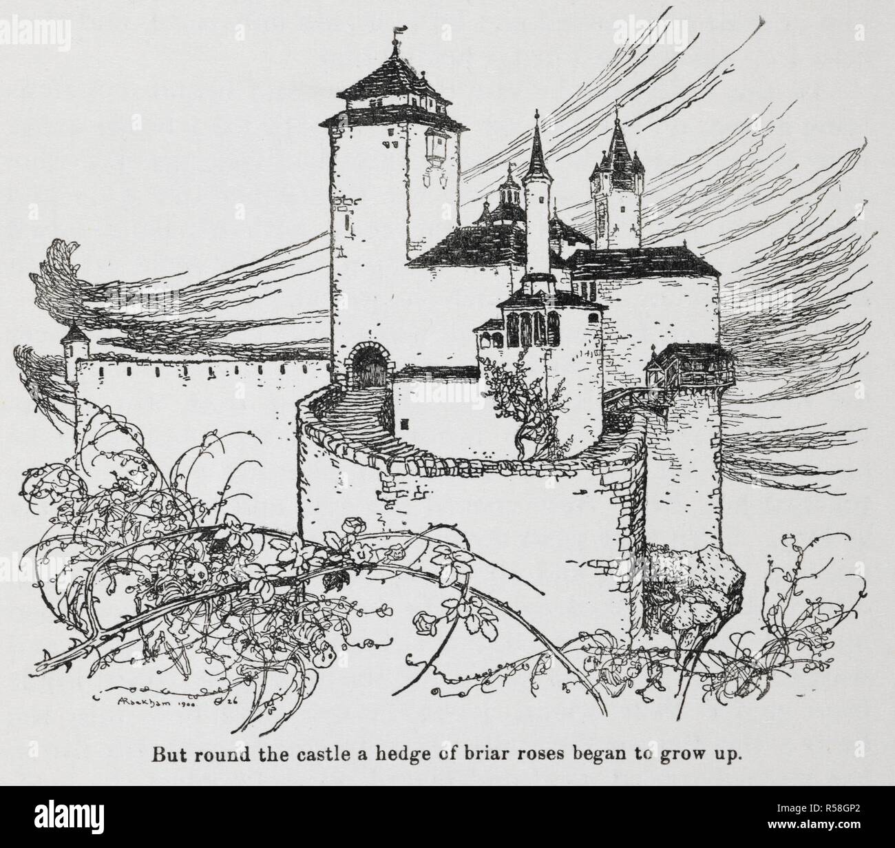 The castle surrounded by thorns from Briar Rose (Sleeping Beauty ...