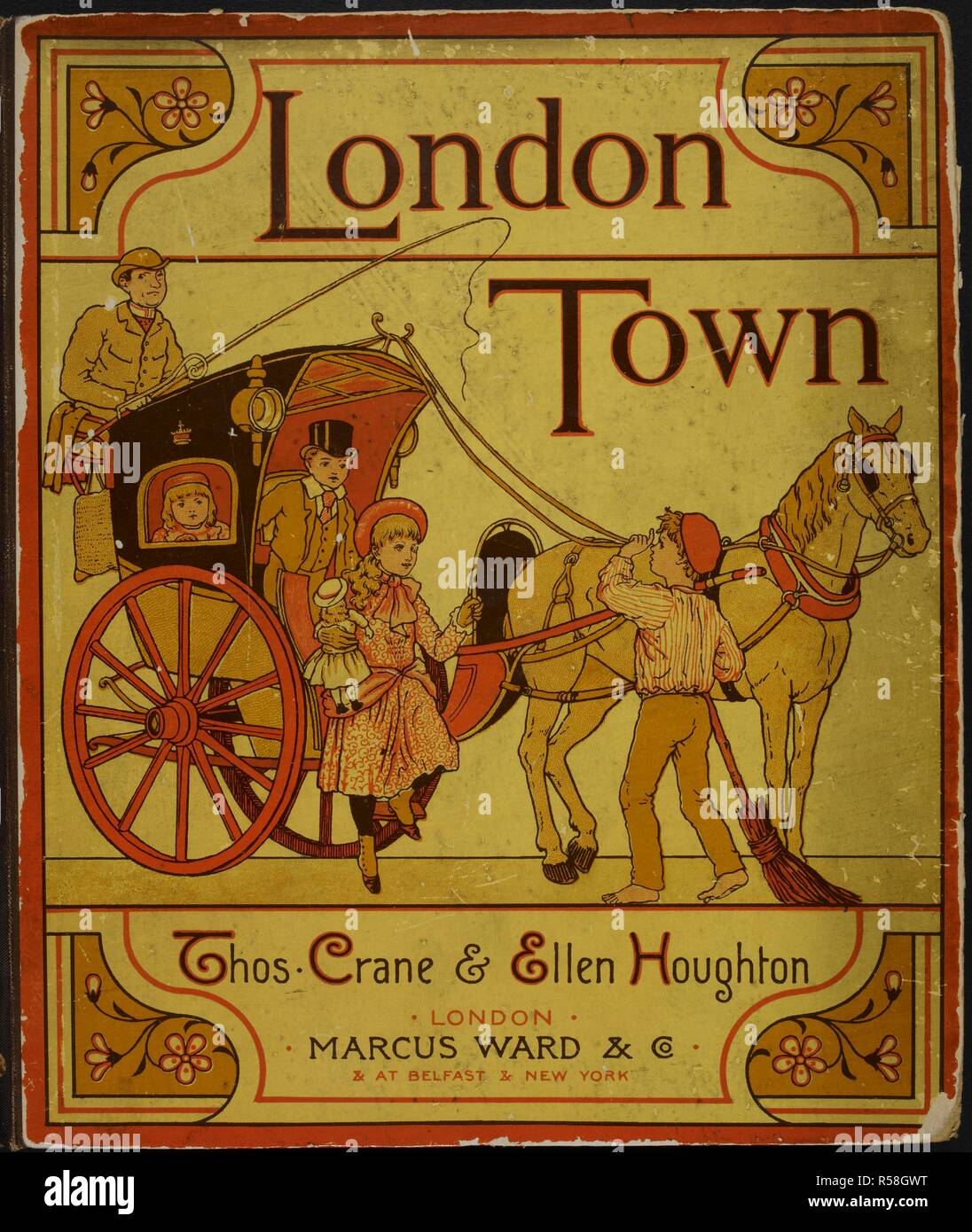 A coach and horses. Illustration from â€˜London townâ€™. London town. Marcus Ward & Co.: London ...