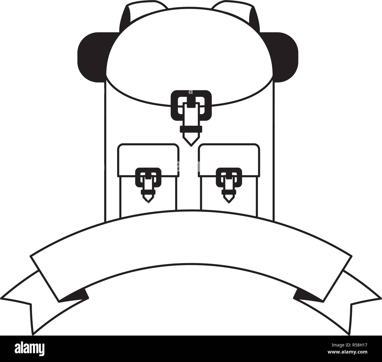 backpack equipment banner white background vector illustration Stock ...