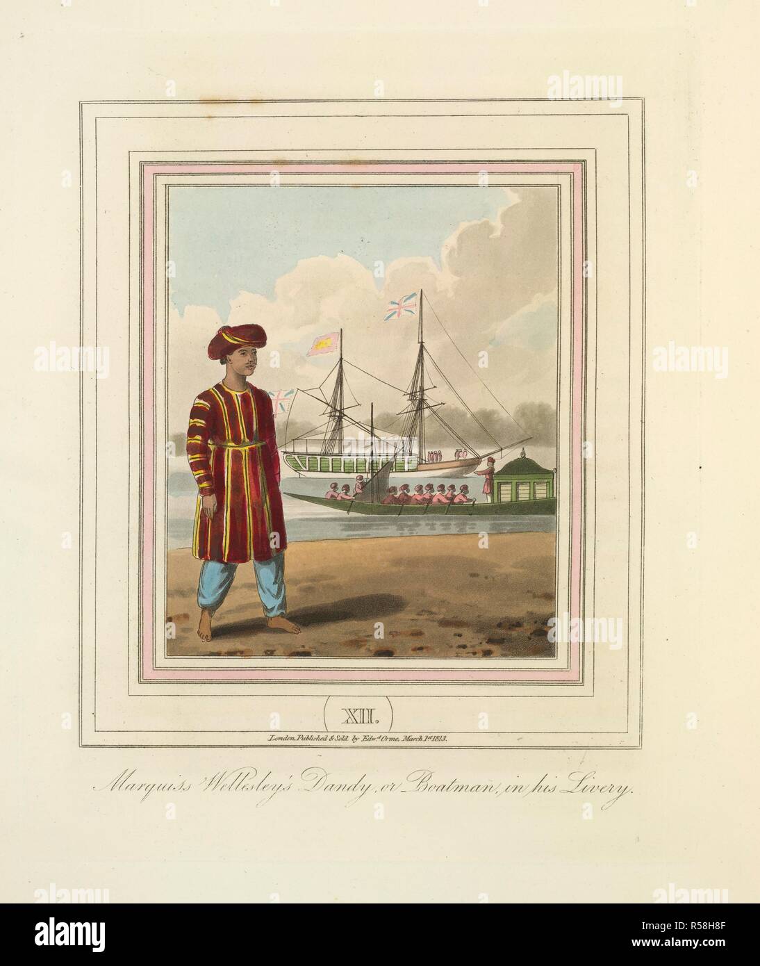 Marquis's Wellesley's dandy, or boatman, in his livery. The costume and ...