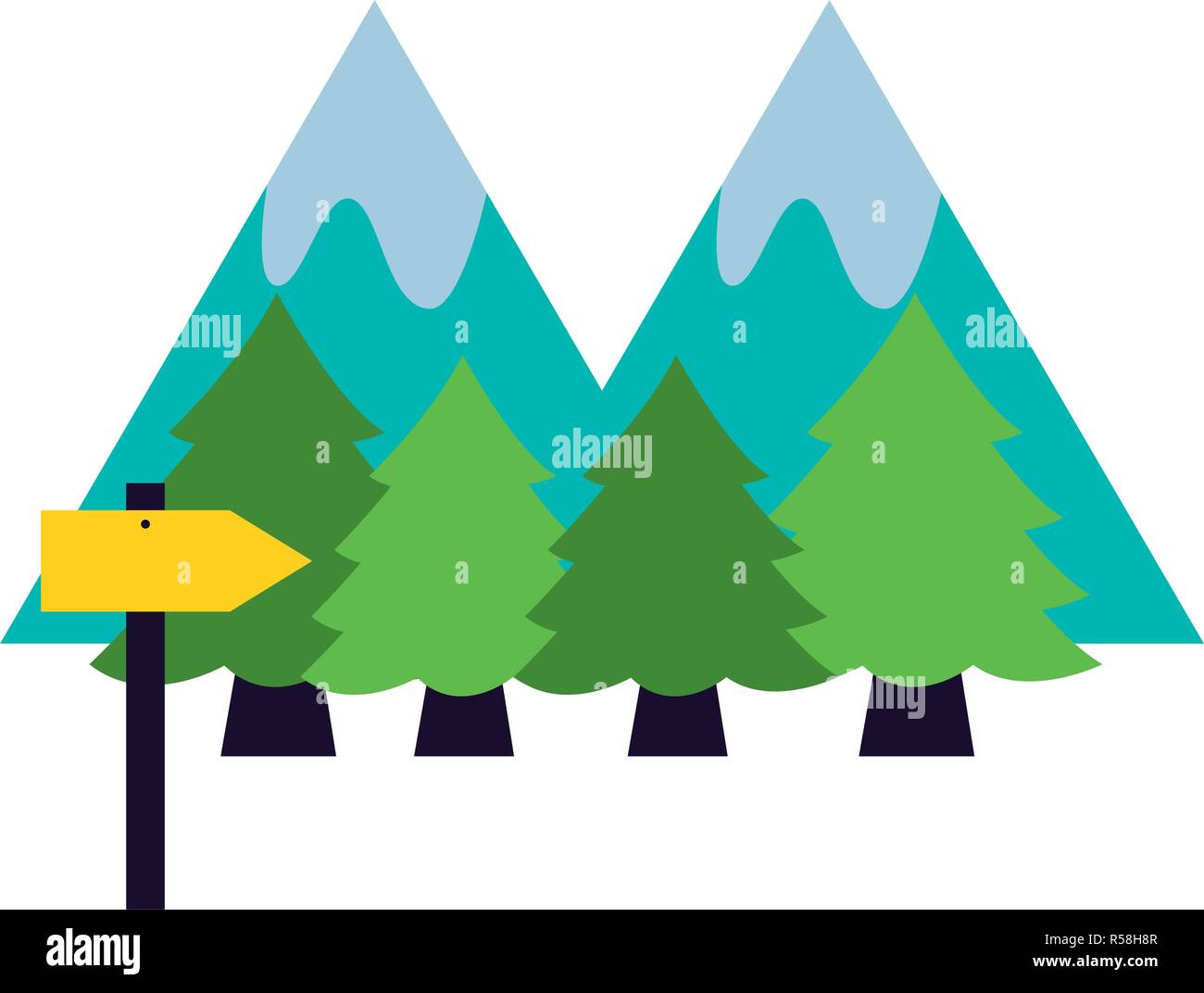 mountains forest signal camping summer vector illustration Stock Vector ...