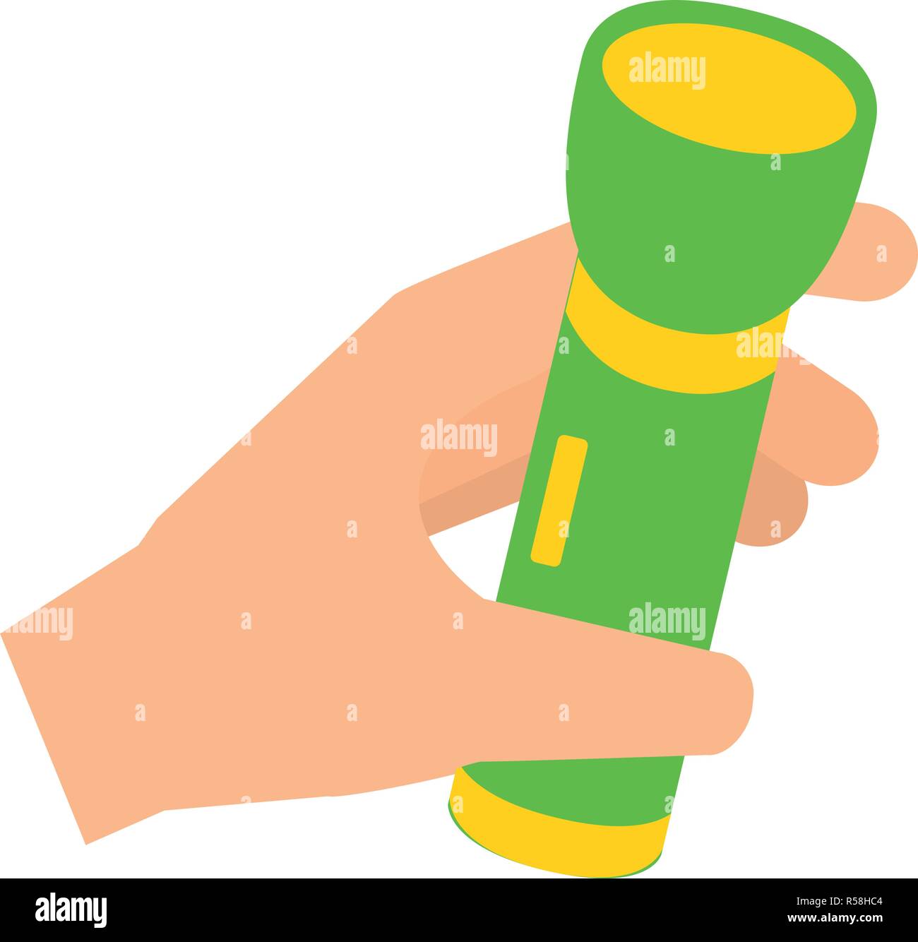 hand holding flashlight camping summer vector illustration Stock Vector ...