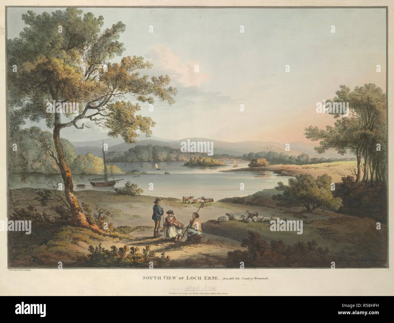 South View of Loch Erne from Belle Isle, County of Fermanagh. South ...