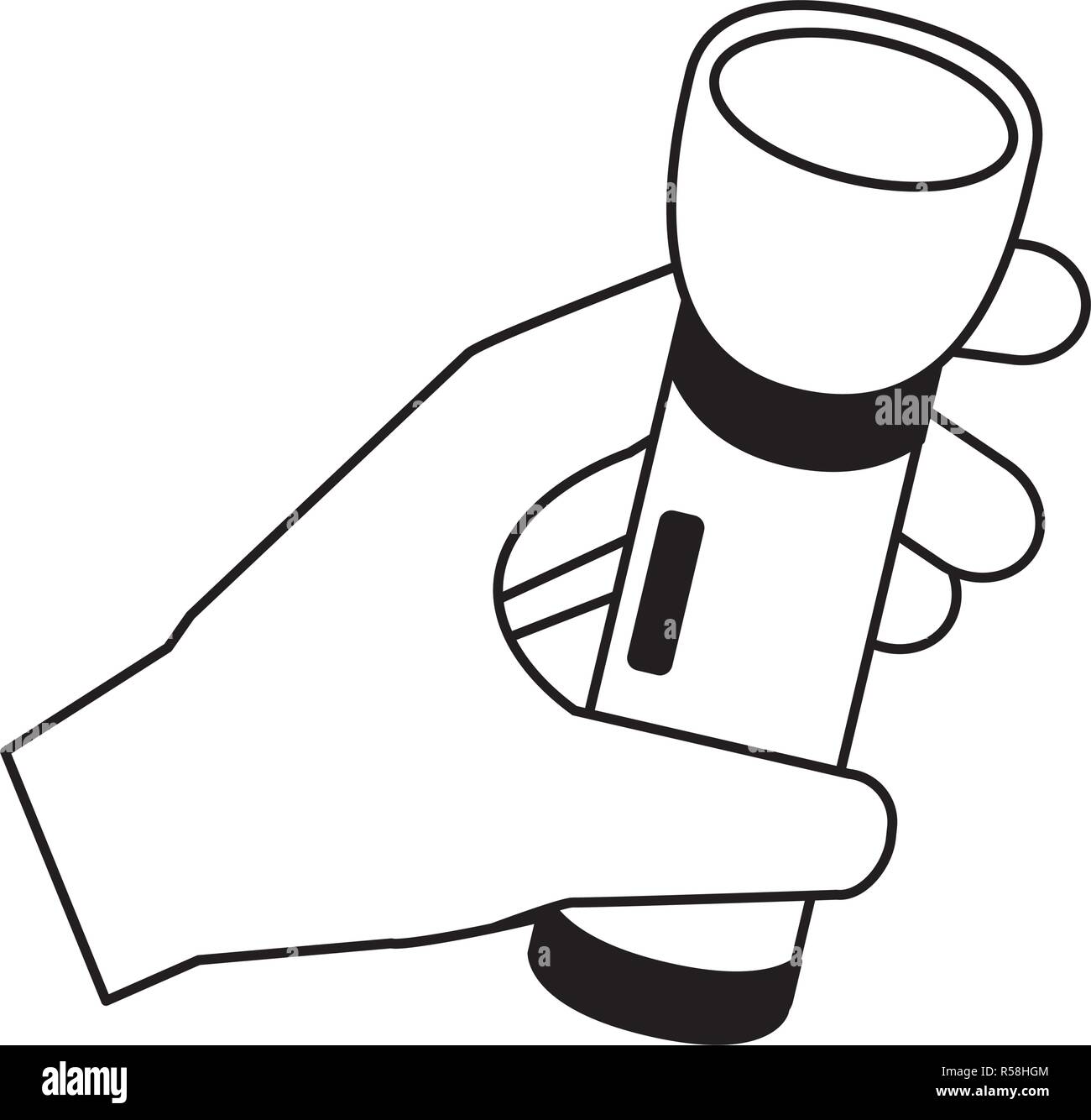 hand holding flashlight camping summer vector illustration Stock Vector ...