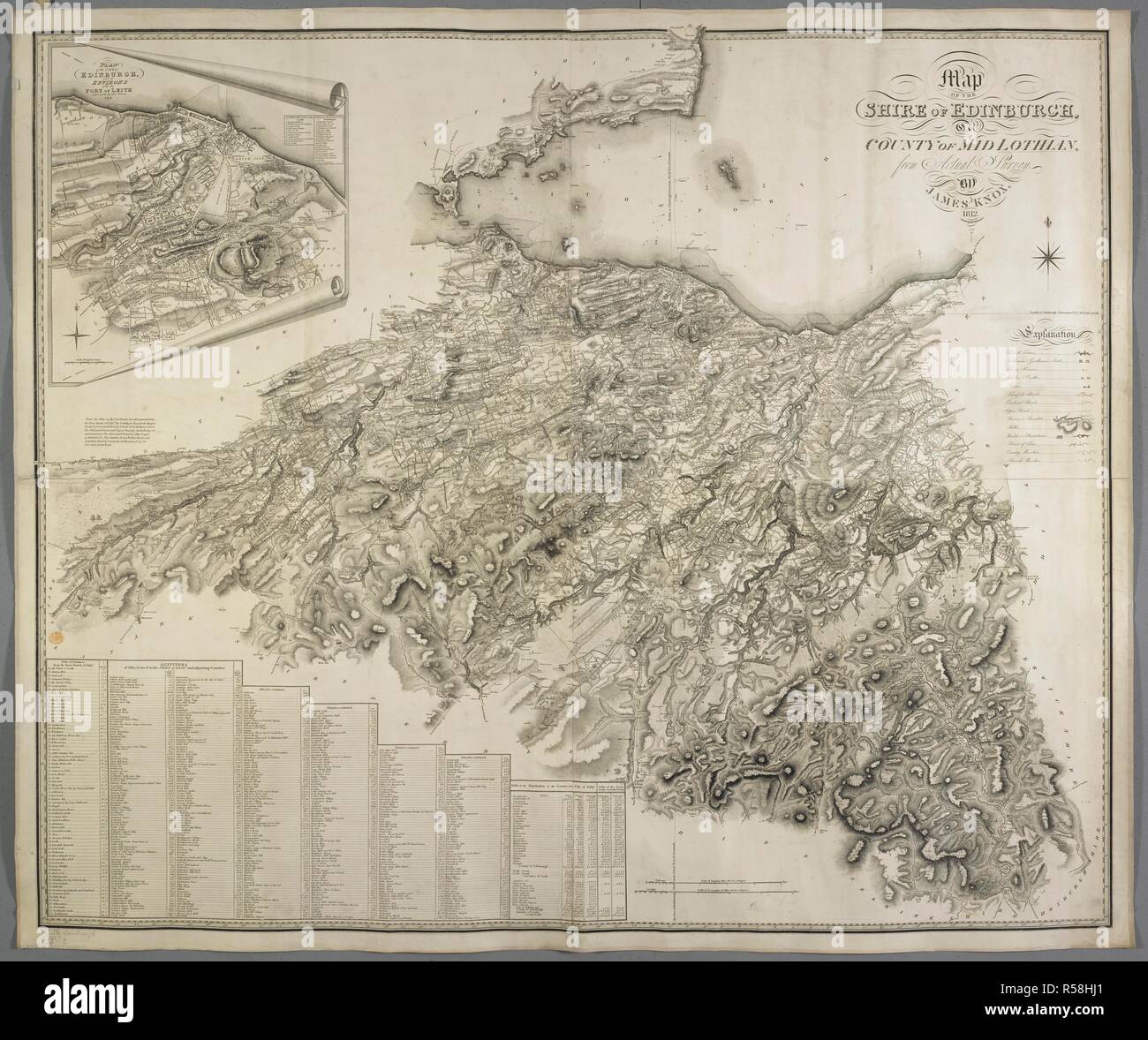 Midlothian map hi-res stock photography and images - Alamy