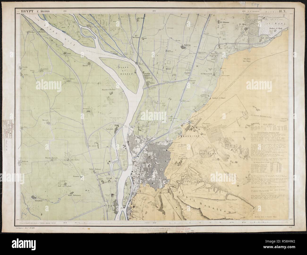 Map of Egypt. Egypt 1:30 000 [Cairo and surroundings], ID 584. [London ...