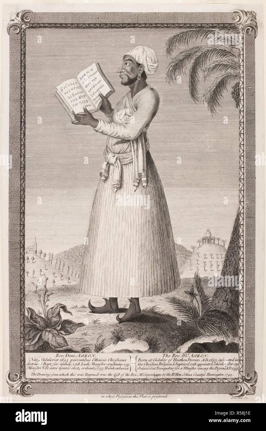 Portrait of the Rev. Mr Aaron. South Indian Christian, ordained ...