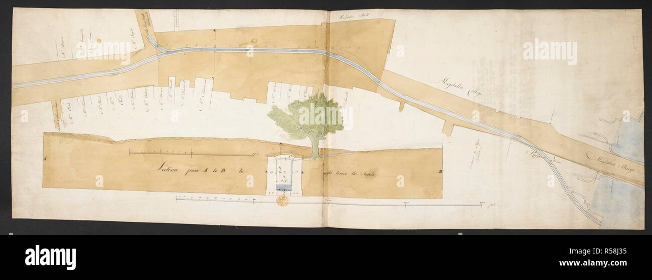A plan for the sewer beneath Long Walk and High Street in Oxford. A ...