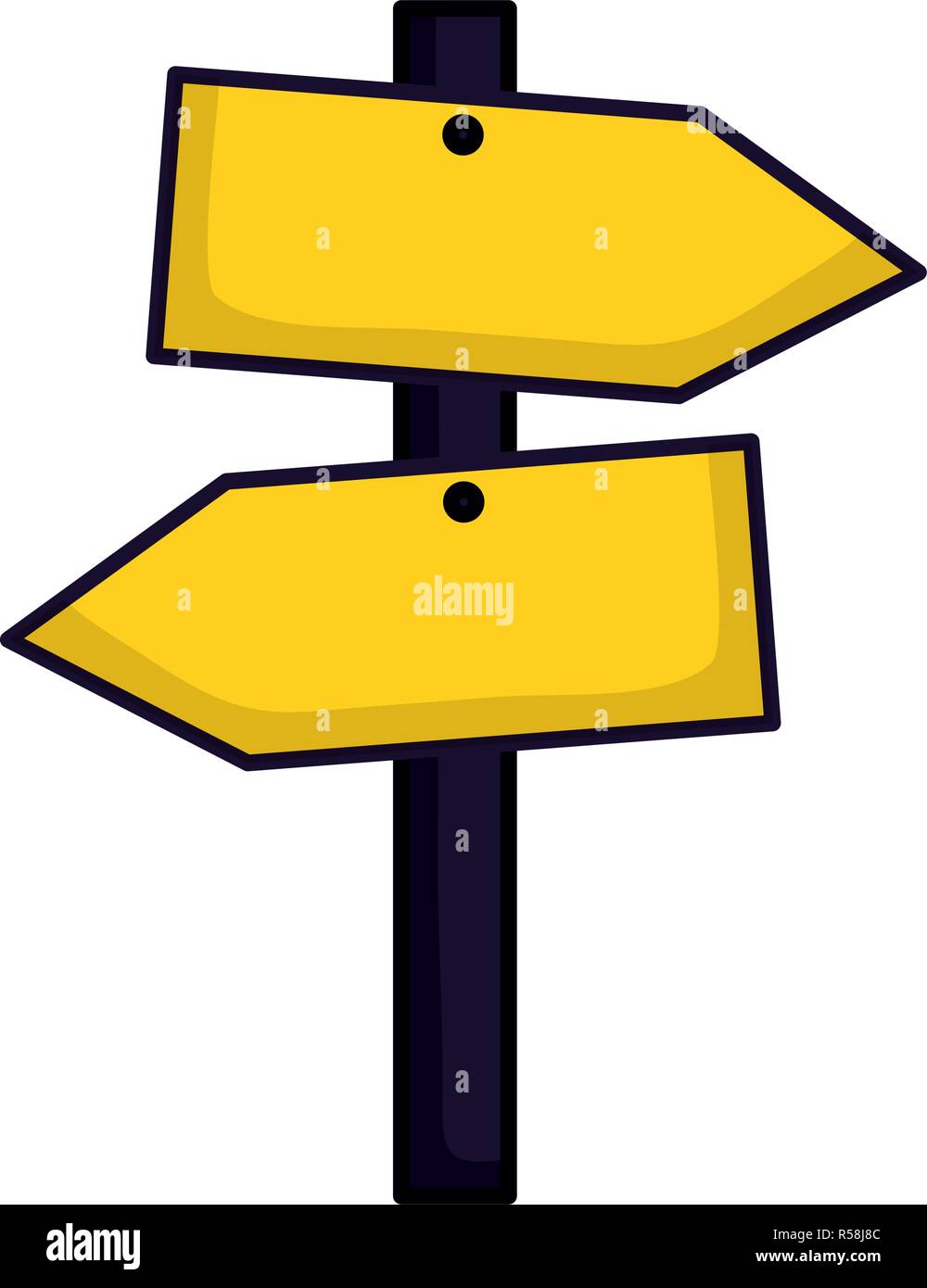 wooden guide signal on white background vector illustration Stock ...