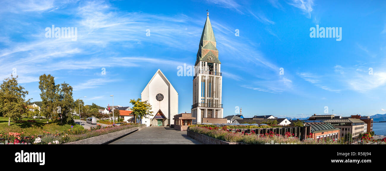 Panoramic view the Molde Domkirke, the Cathedral of Molde, an ...