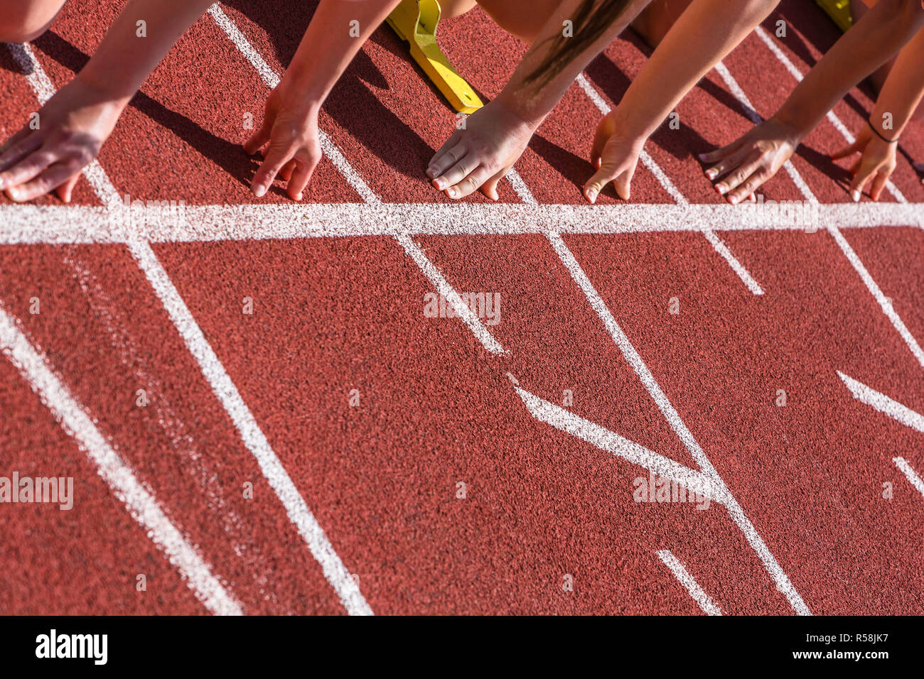 starting position at the line Stock Photo - Alamy