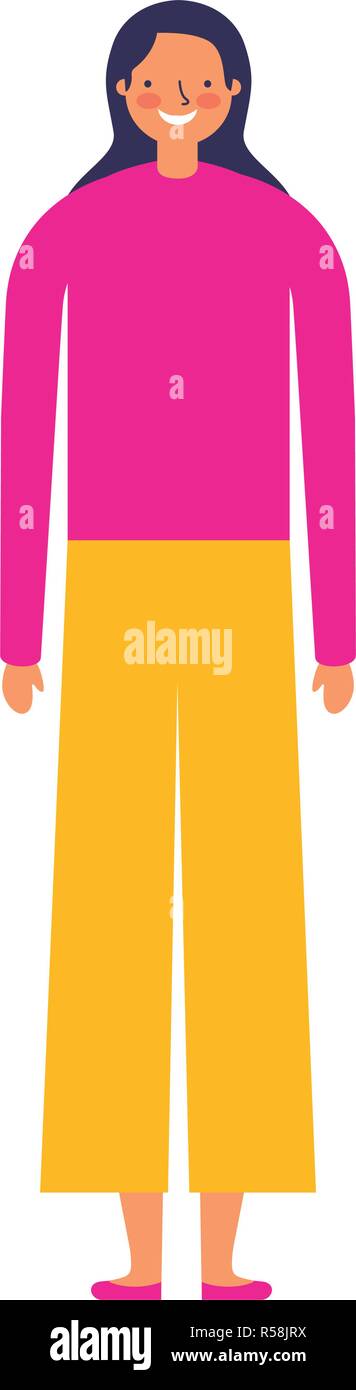 woman cartoon character on white background vector illustration Stock ...