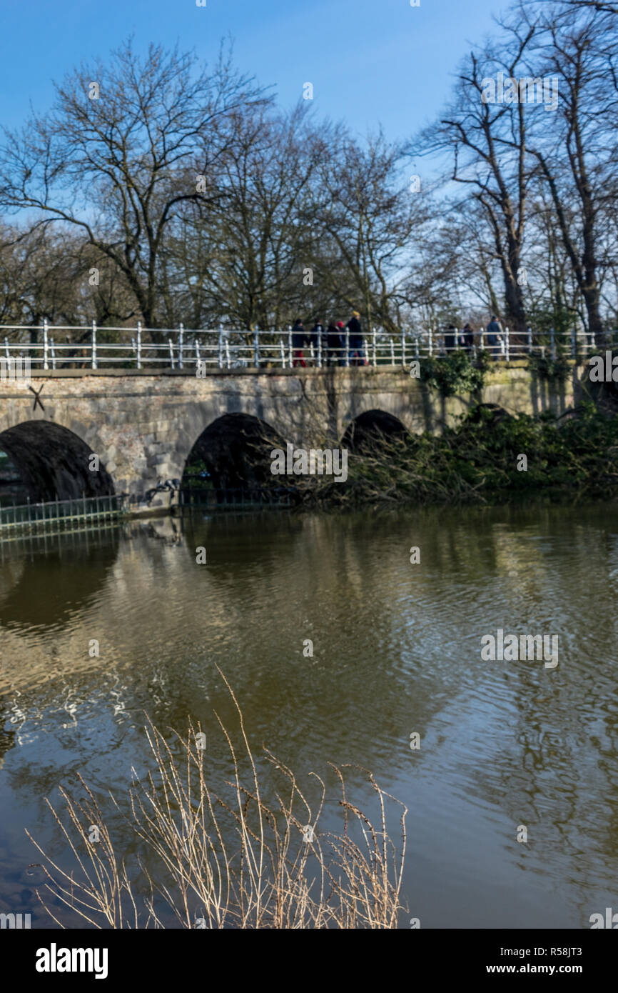 Belgium, Bruges, a bridge over a body of water, lovers bridge ...