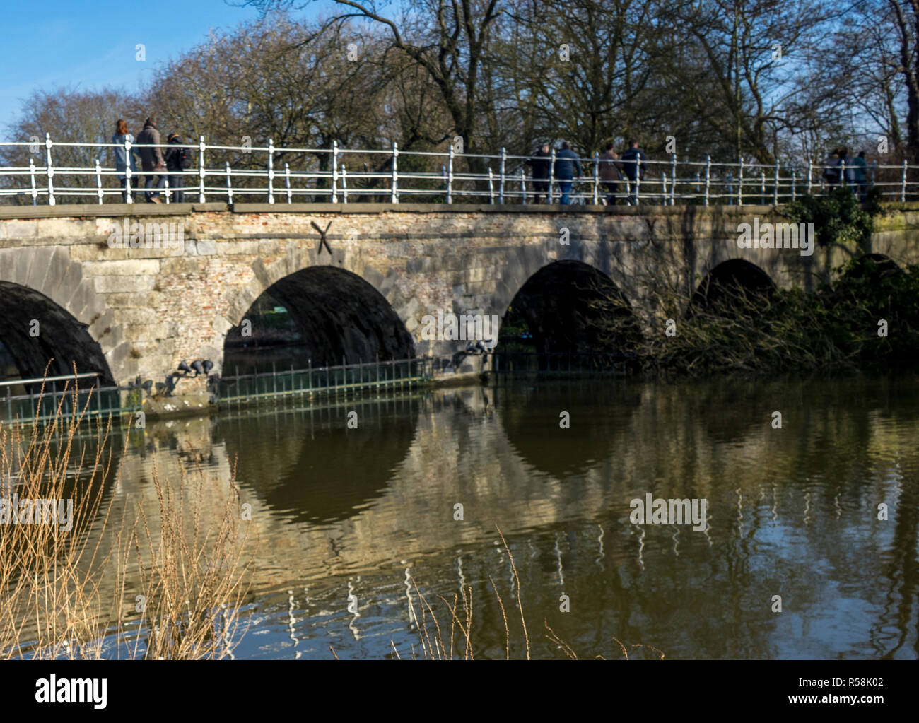 Medieval Bridge Over Canal Belgium Stock Photos & Medieval Bridge Over ...