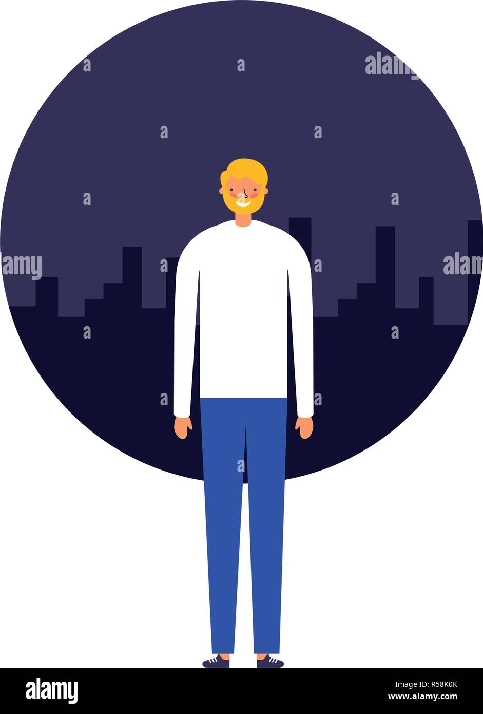 man standing with city background vector illustration Stock Vector ...