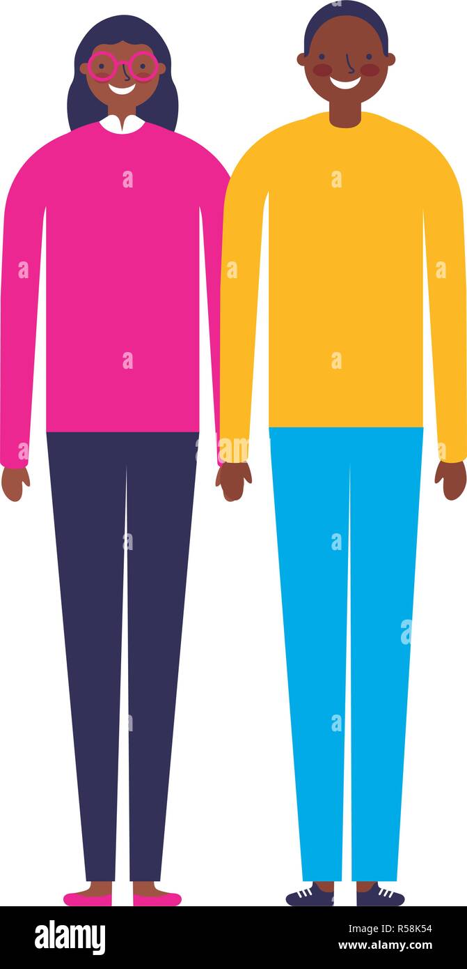 couple characters on white background vector illustration Stock Vector ...