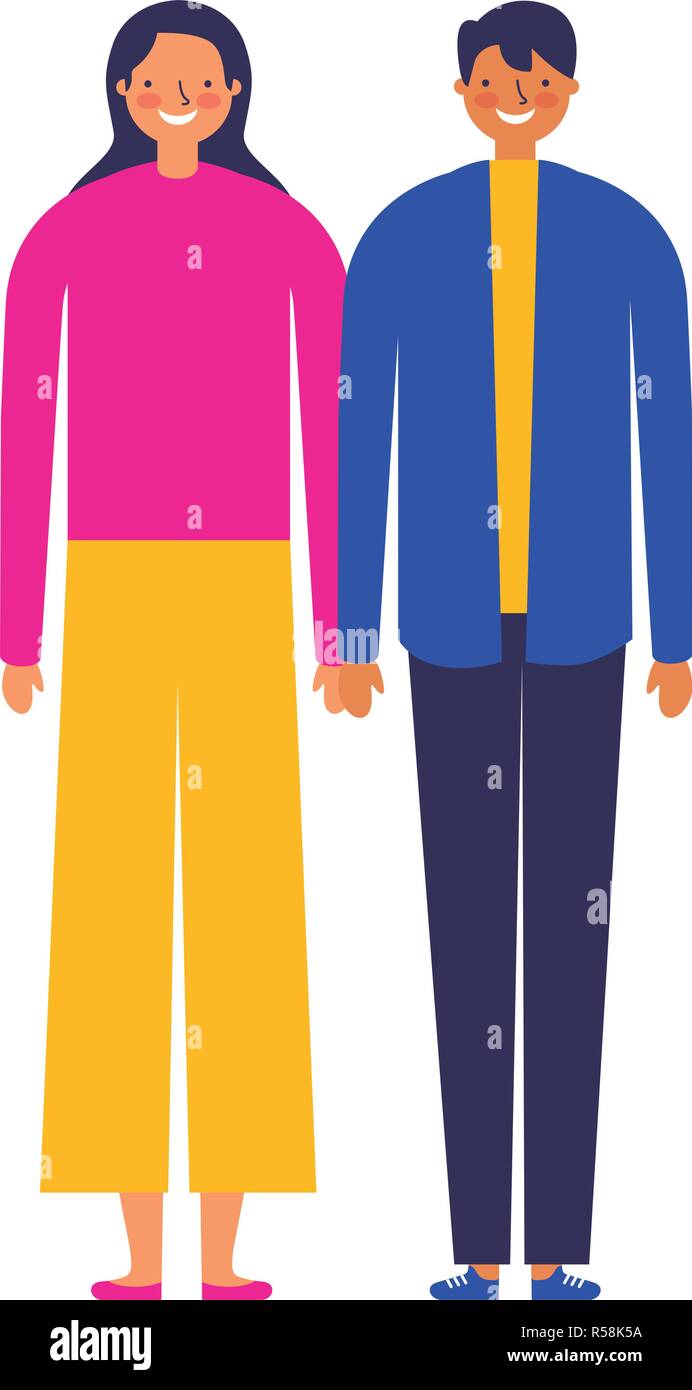 couple characters on white background vector illustration Stock Vector ...