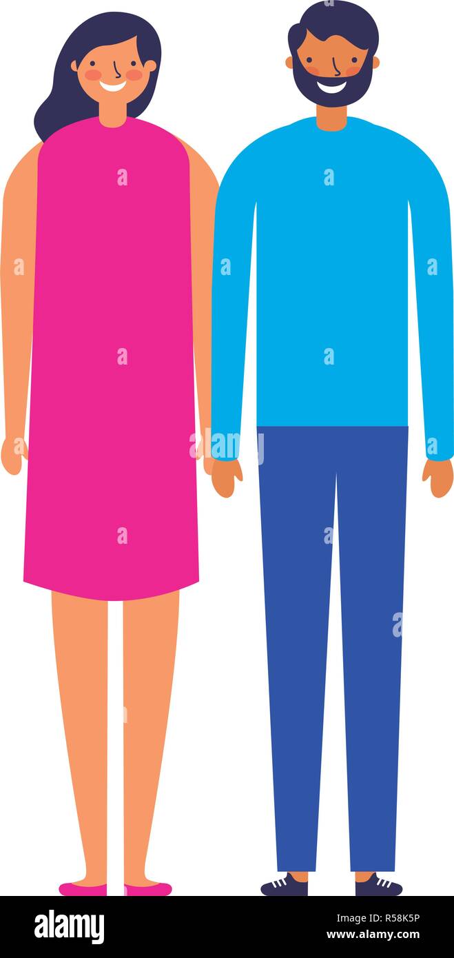 couple characters on white background vector illustration Stock Vector ...