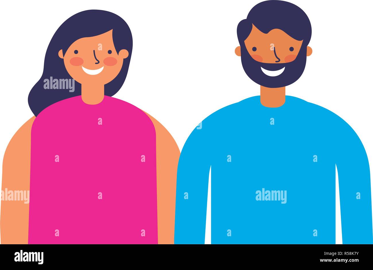 couple characters on white background vector illustration Stock Vector ...