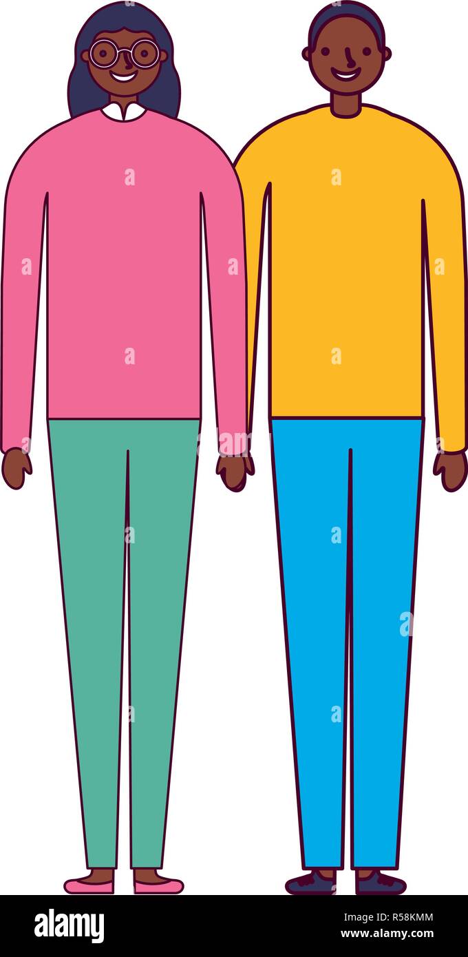 couple characters on white background vector illustration Stock Vector ...