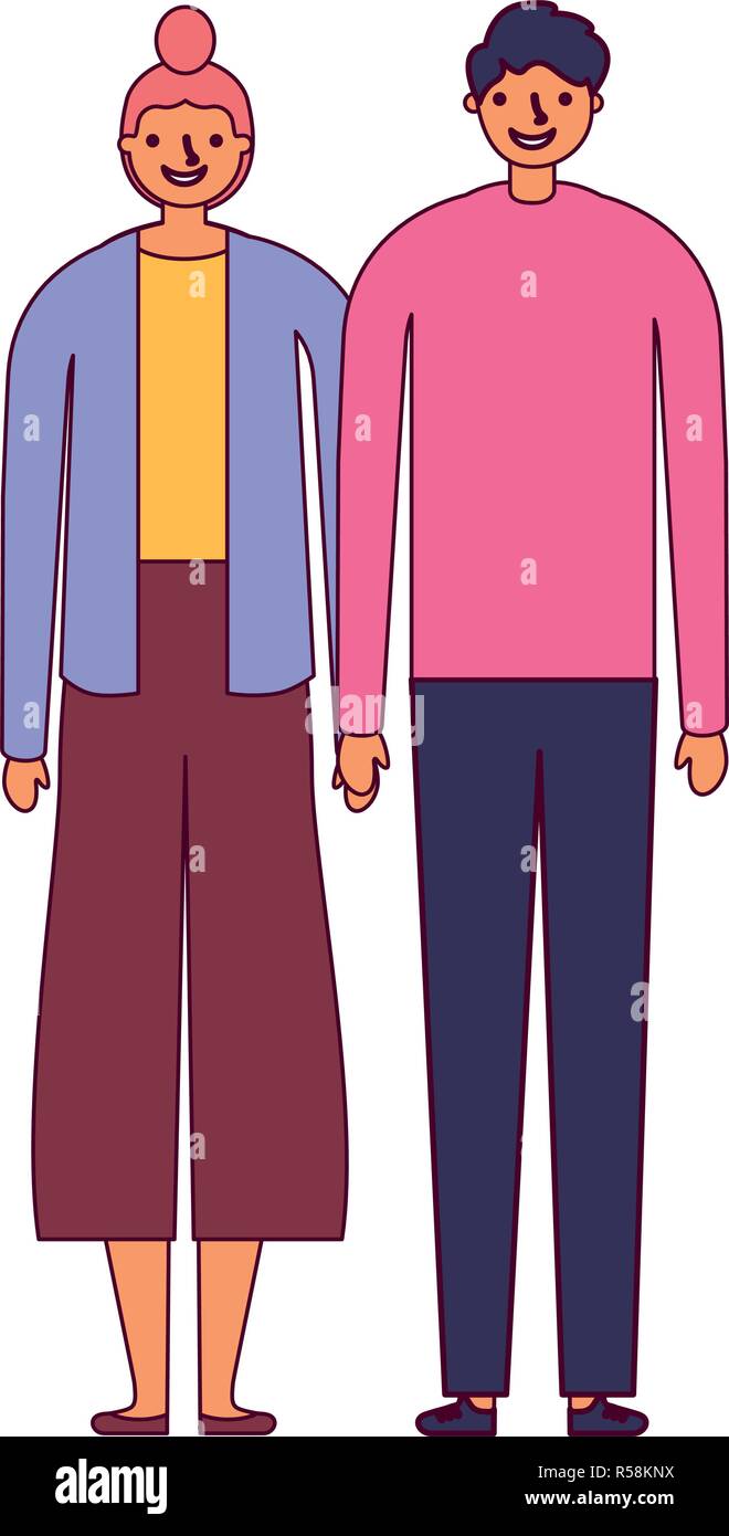 couple characters on white background vector illustration Stock Vector ...