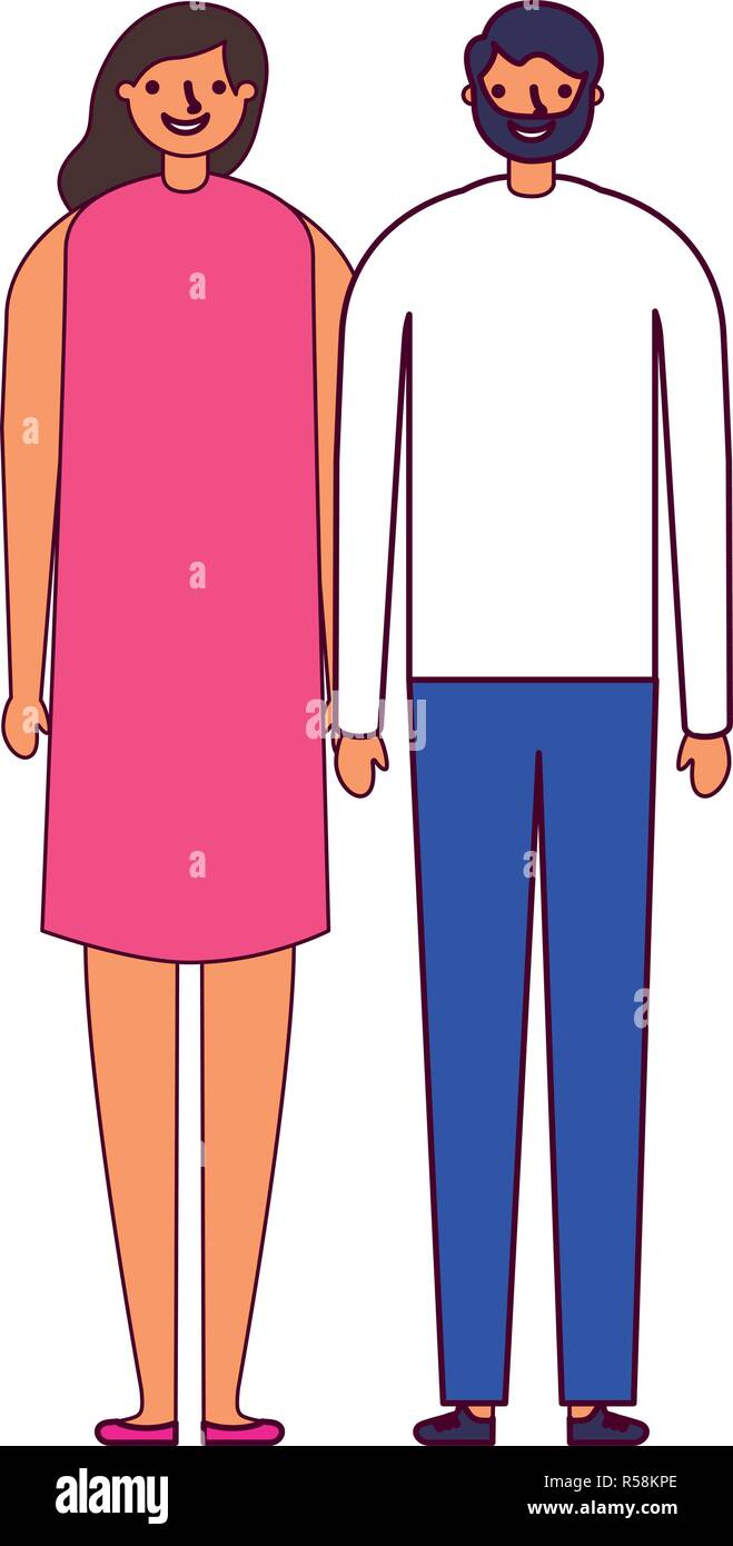 couple characters on white background vector illustration Stock Vector ...