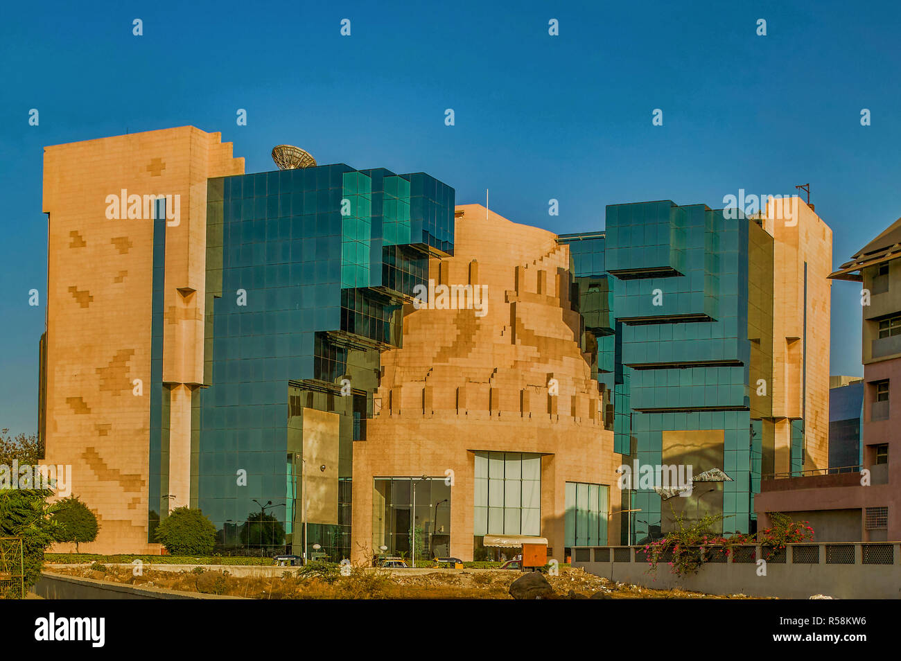 21-Apr-2004-glass covered office buildings at bandra kurla complex is a ...