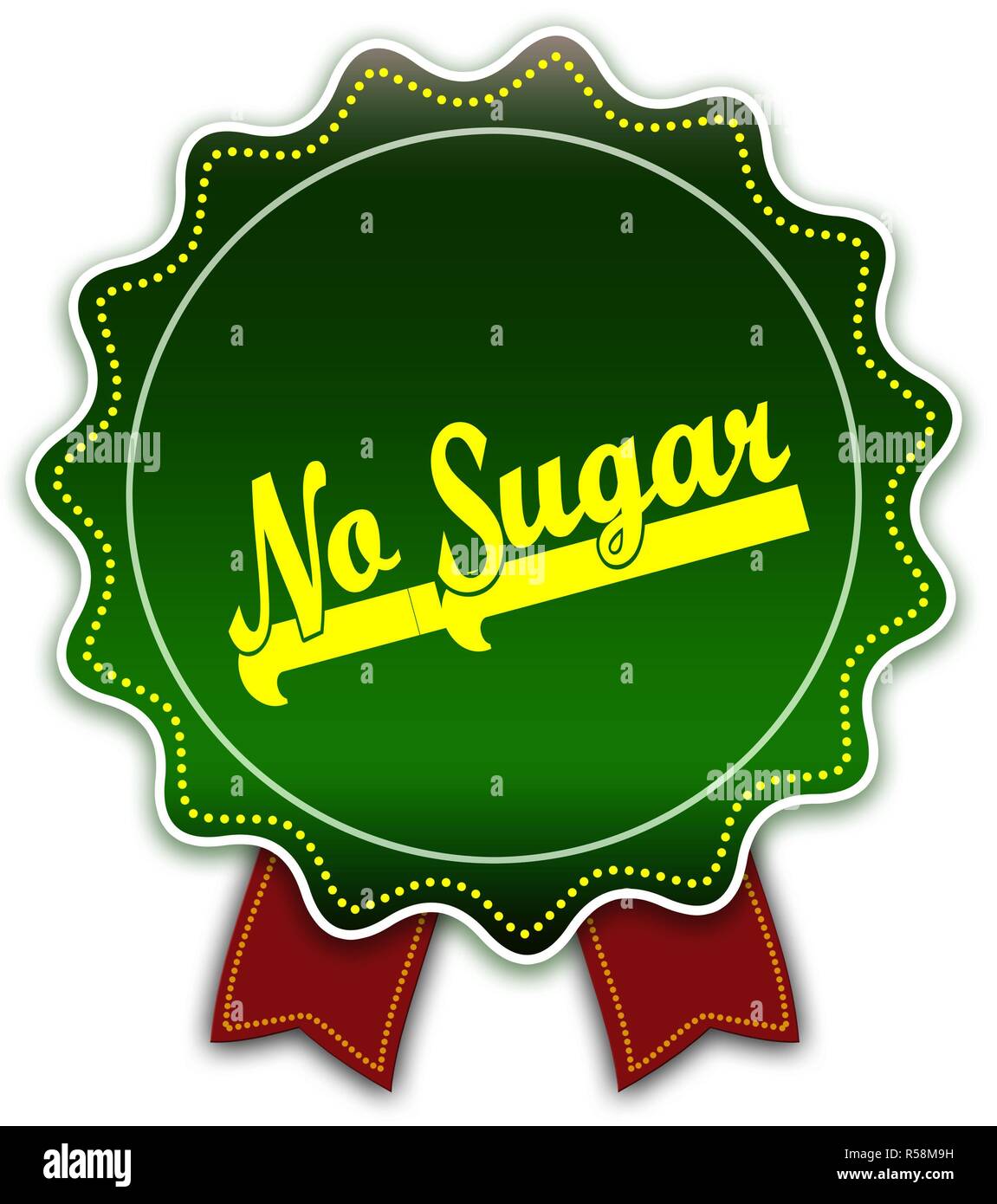 NO SUGAR round green ribbon Stock Photo - Alamy