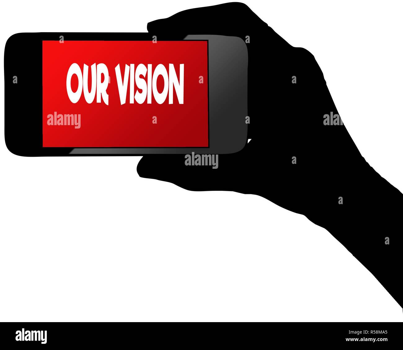 OUR VISION on red smartphone screen Stock Photo - Alamy