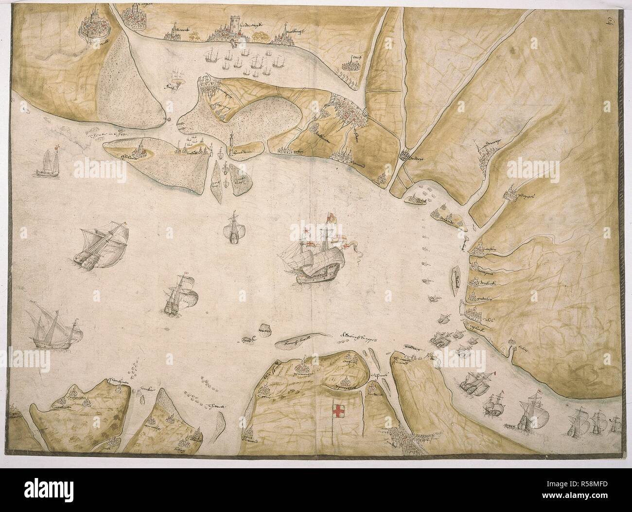 North Sea and Zuyder Zee. 1539. Chart of the North Sea and Zuyder Zee ...
