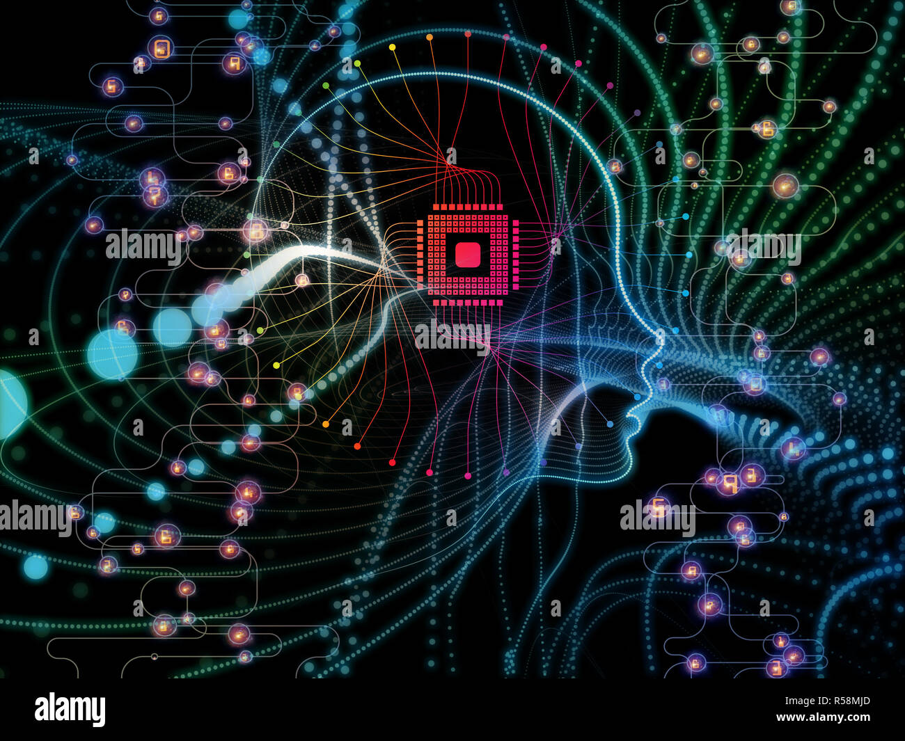 Glow of Machine Consciousness Stock Photo - Alamy