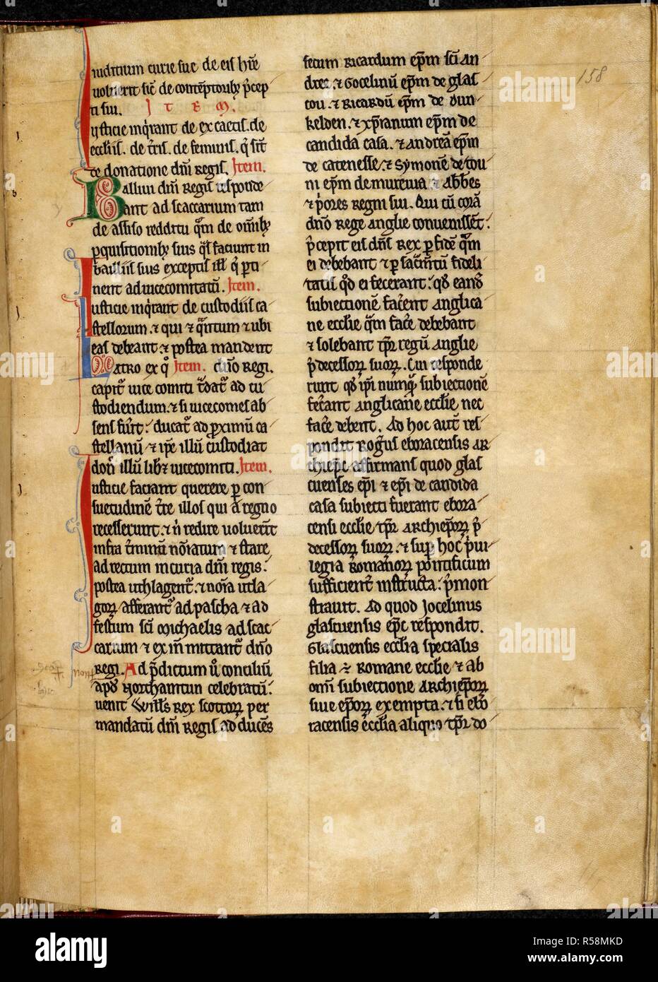 (Whole folio) Text covering events in the year 1176, with flourished ...