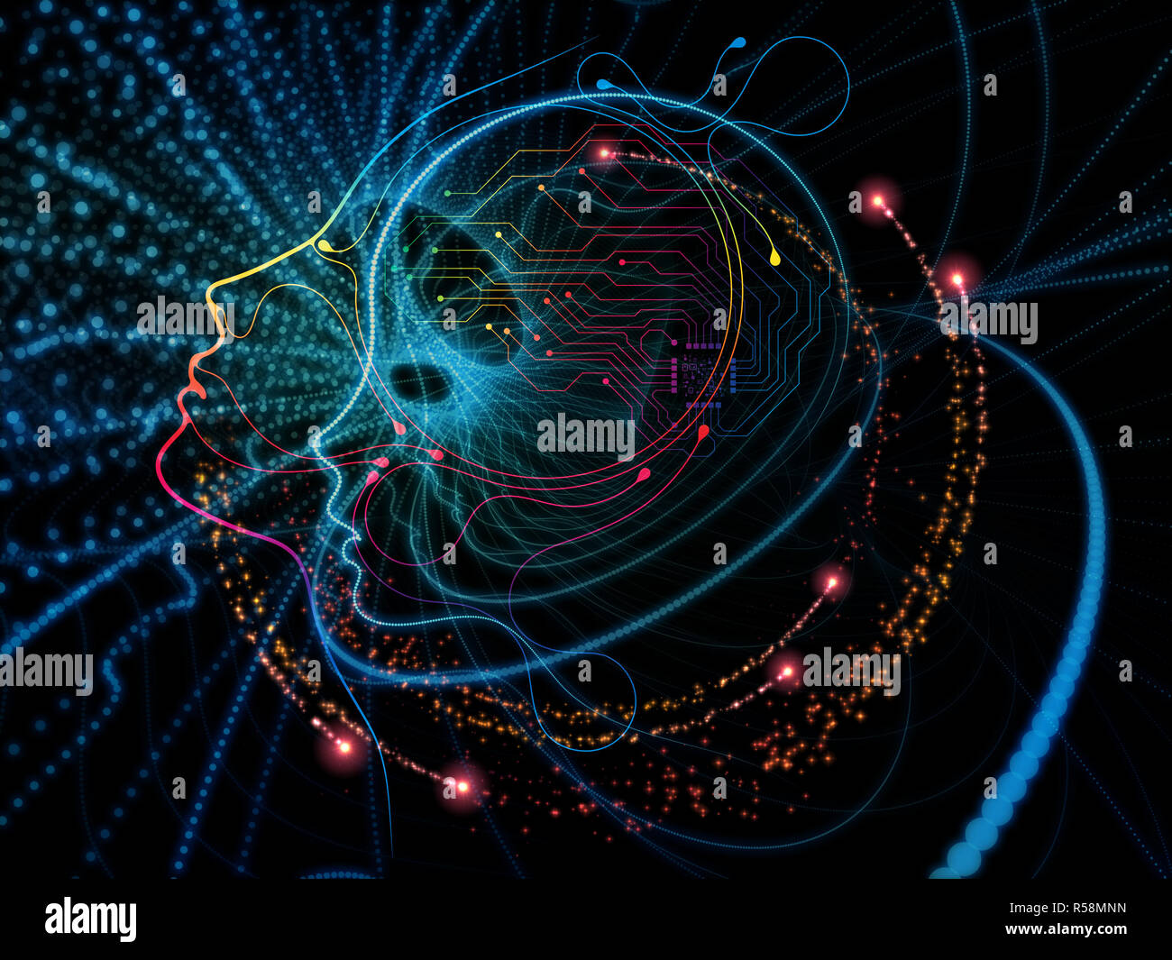 Digital Machine Consciousness Stock Photo - Alamy