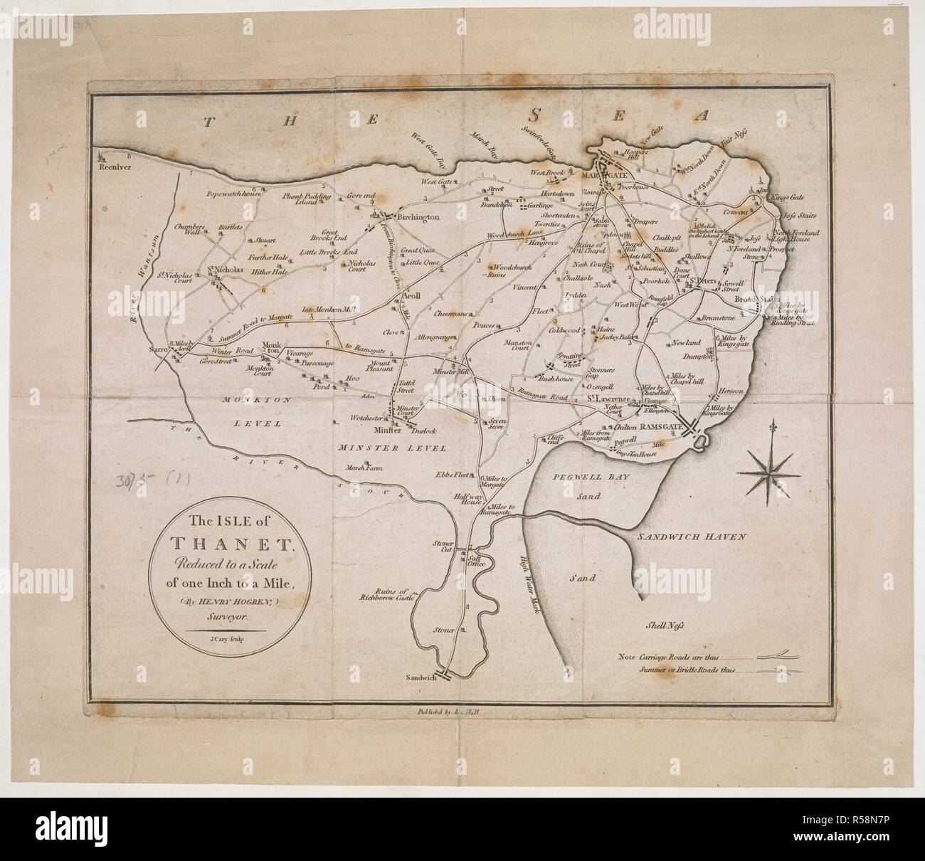 A map of the Isle of Thanet. The Isle of Thanet reduced to a scale of ...
