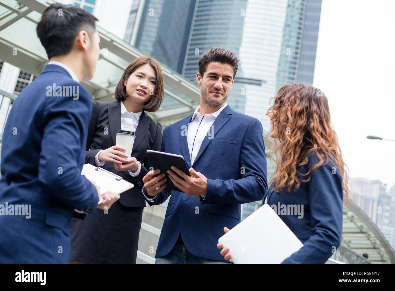 Business team talk to each other Stock Photo - Alamy
