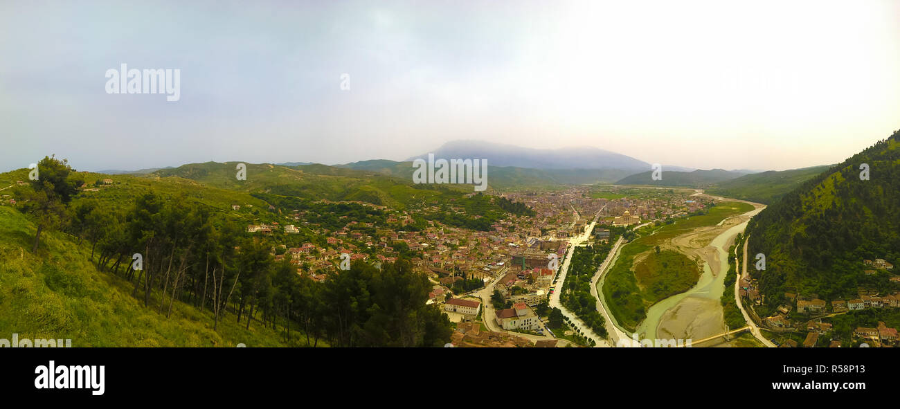 Aerial view historic berat hi-res stock photography and images - Alamy