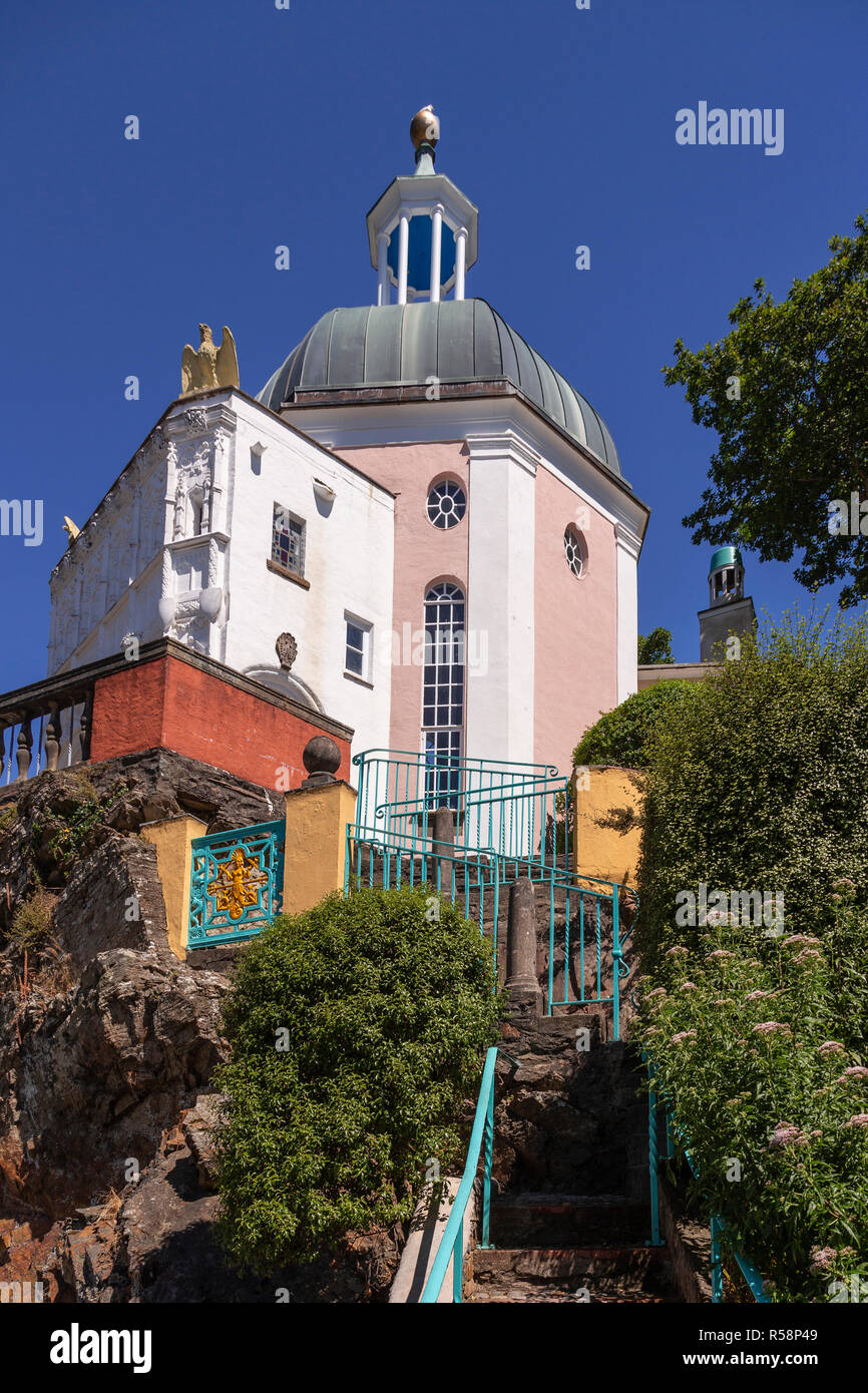 Italian style building at Portmeirion, Wales Stock Photo - Alamy
