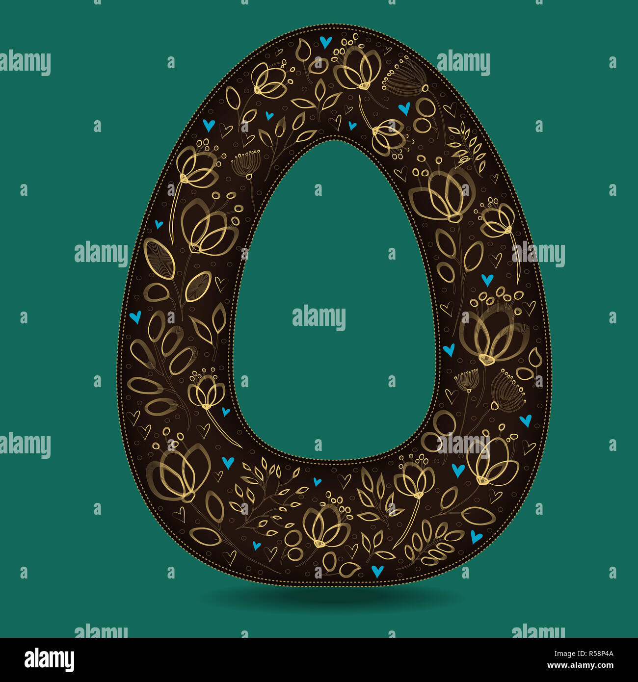 The Letter O with Golden Floral Decor Stock Photo - Alamy