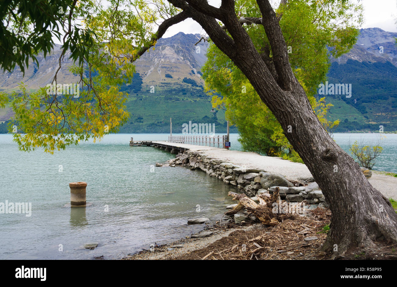 Glenorchy pier 2 - Queenstown Stock Photo - Alamy