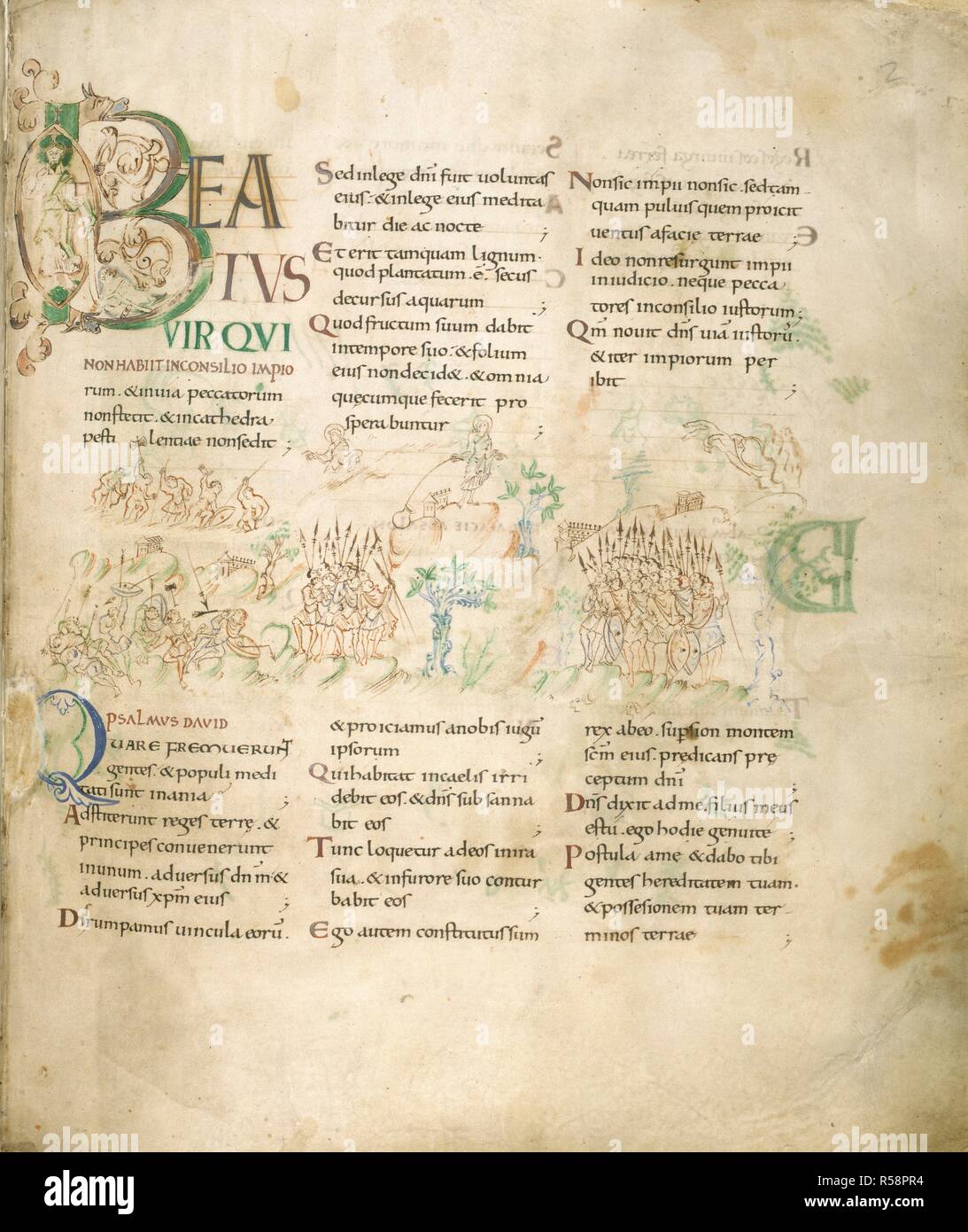 Beatus page. Harley Psalter. England [Christ Church, Canterbury]; first ...
