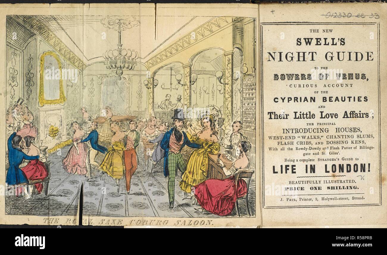 'The Royal Saxe Coburg Saloon'. A group of people dancing, eating and ...