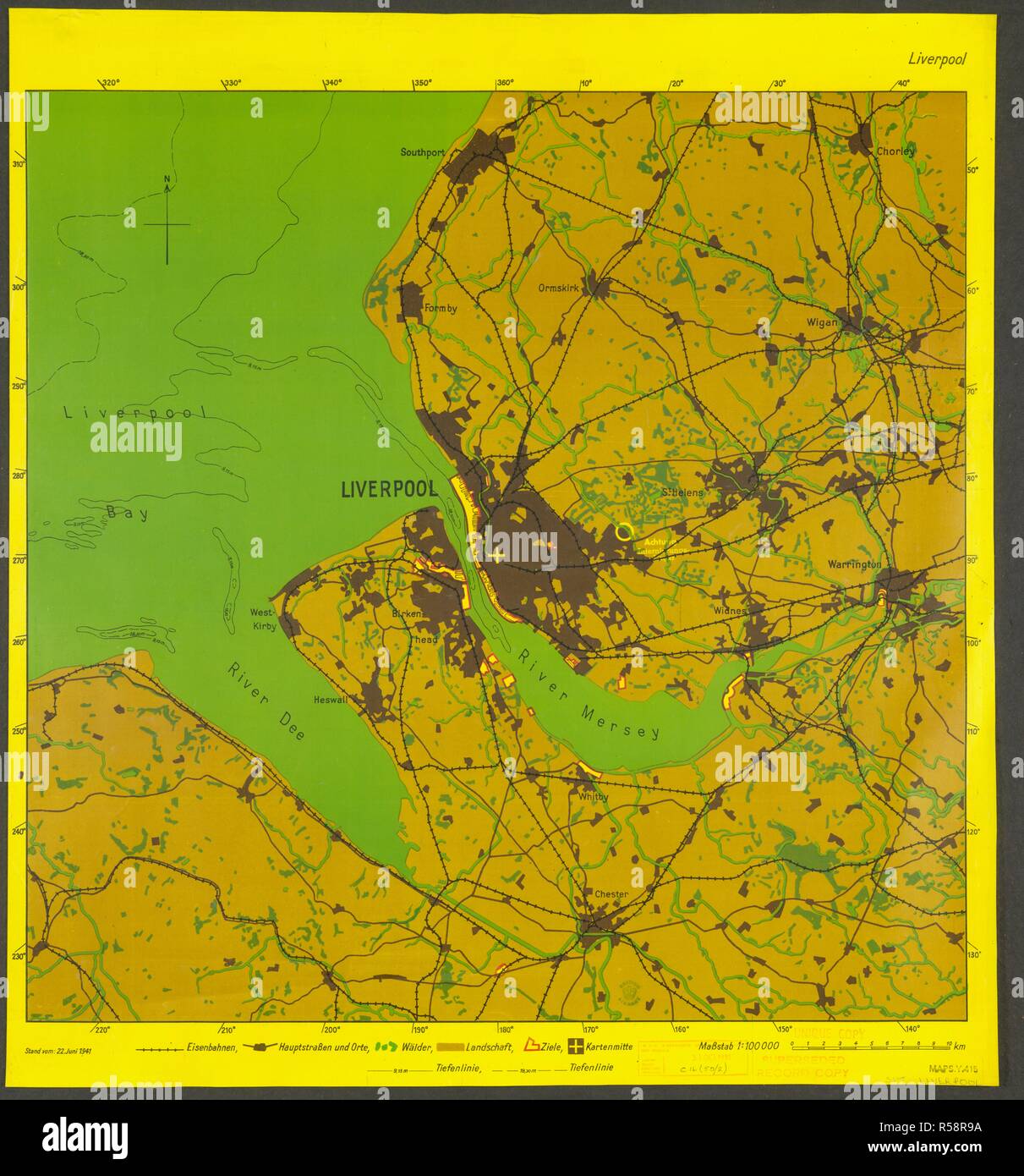 This German map of Liverpool dates back to the Second World War. It is ...