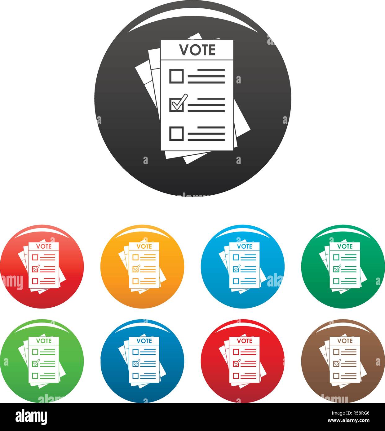 Election paper icons set 9 color vector isolated on white for any ...