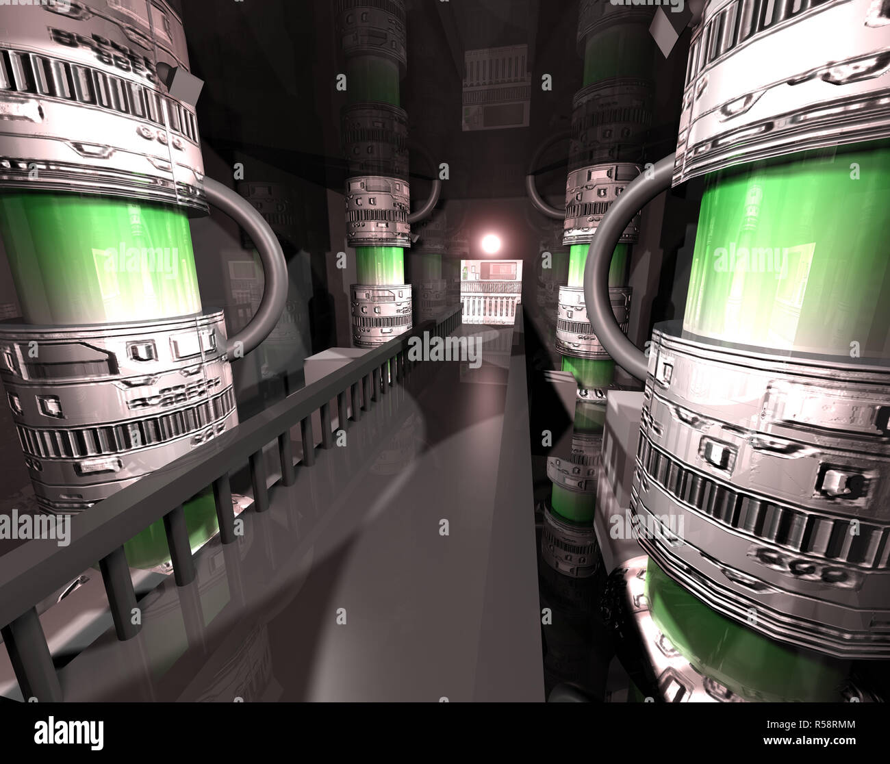 research facility with a long corridor Stock Photo - Alamy
