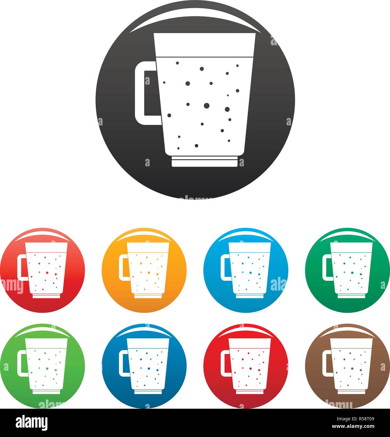 Blueberry smoothie icons set 9 color vector isolated on white for any ...