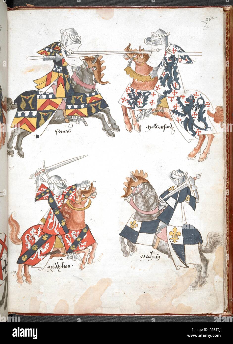 Knights jousting military roll of arms hi-res stock photography and ...
