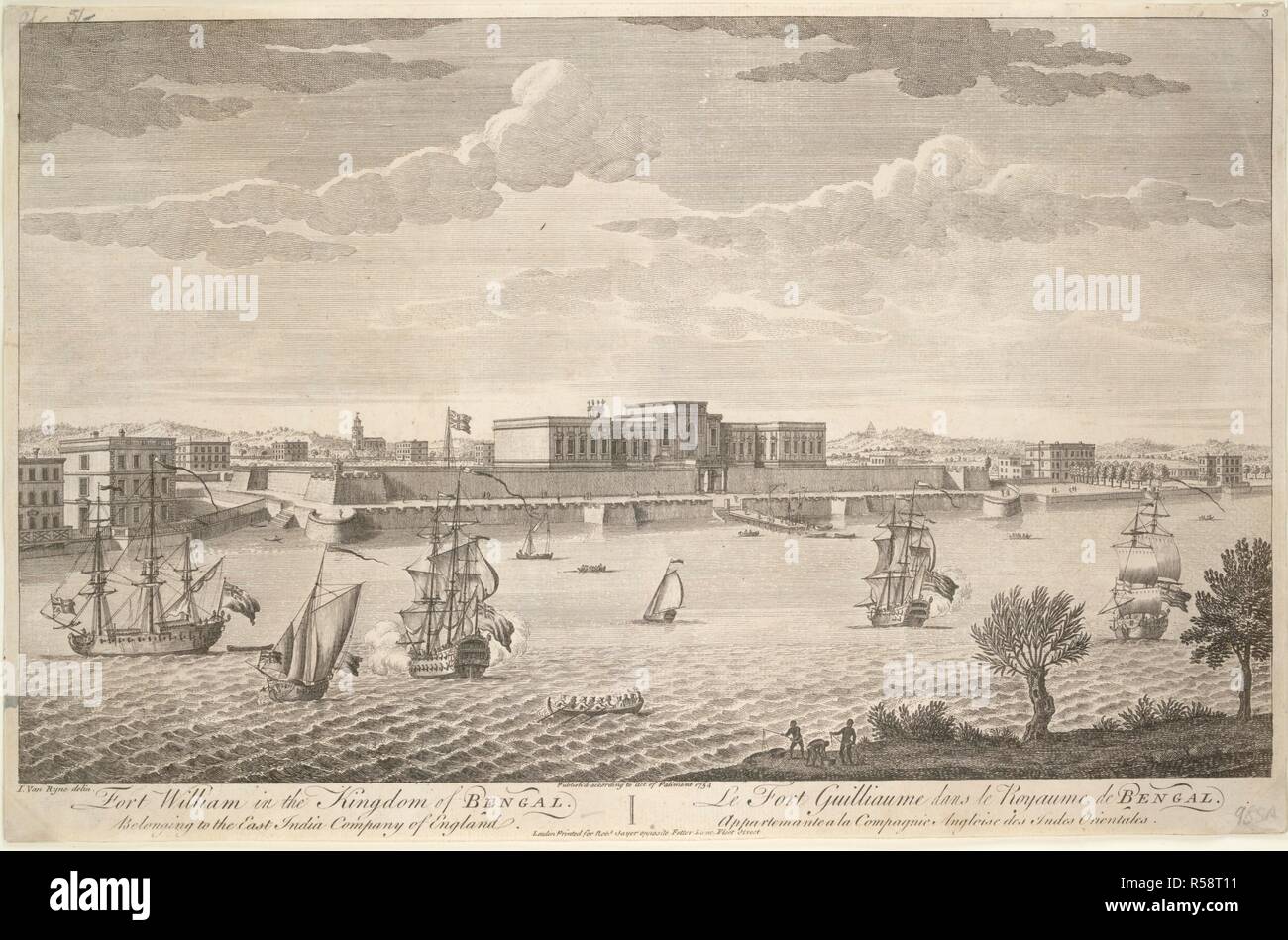 An 18th century view of Fort William, Bengal. 'Fort William in the ...