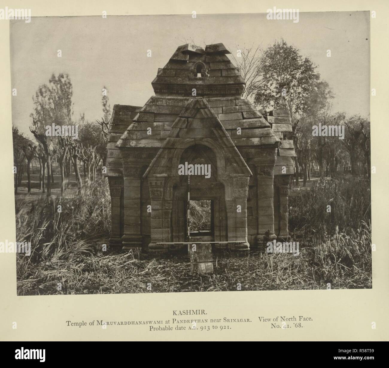 Kashmir. Temple of Meruvarddhanaswami at Pandrethan near Srinagar. View ...