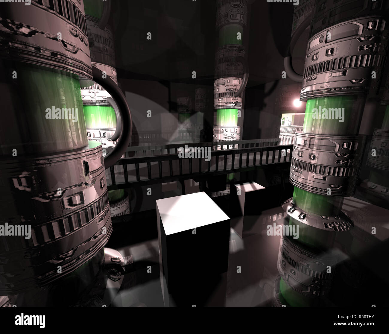 research facility with a long corridor Stock Photo - Alamy