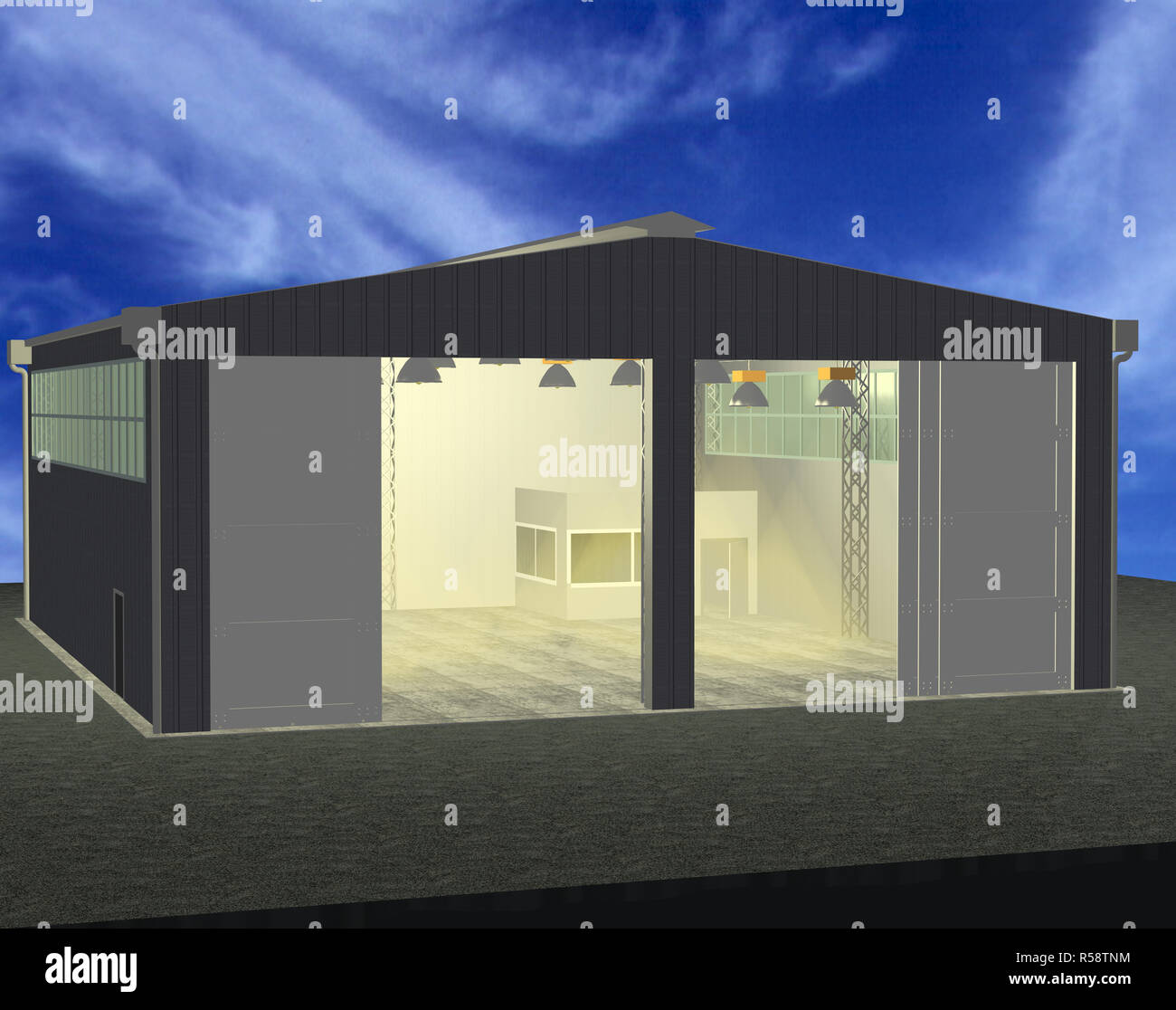 brightly lit warehouse Stock Photo - Alamy